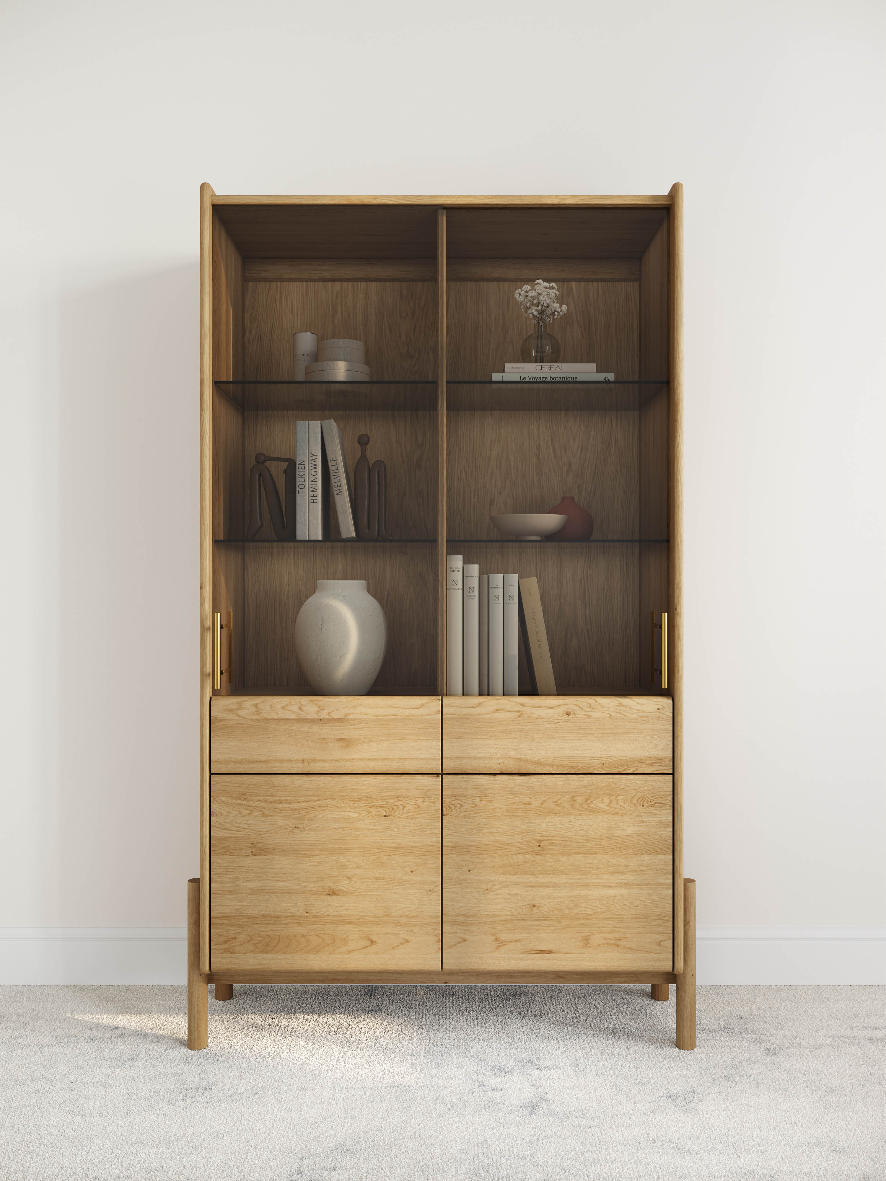 Kredens dębowy Japandi 02 - Woodica