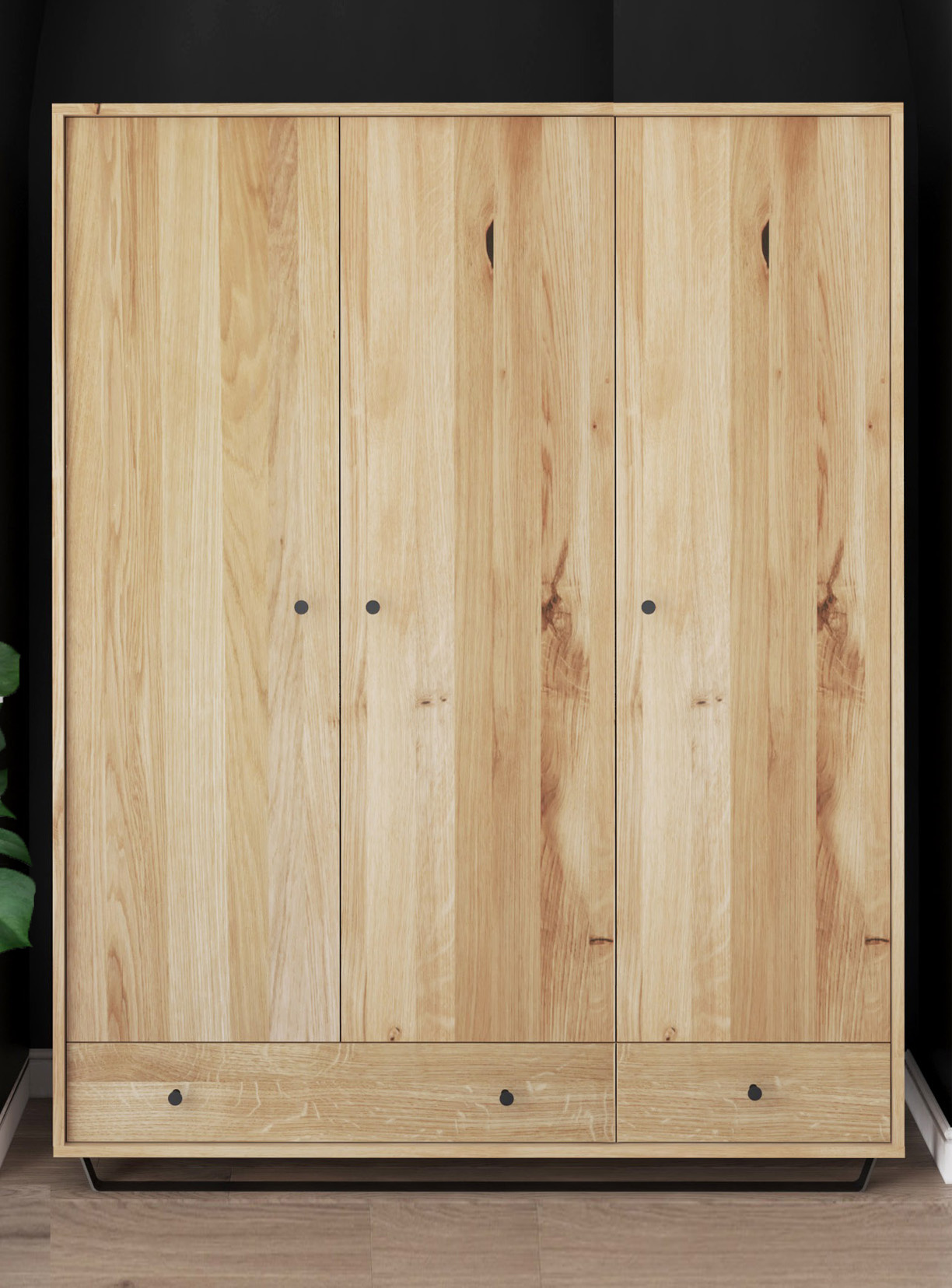 Szafa dębowa Steel 02 3d2s - Woodica